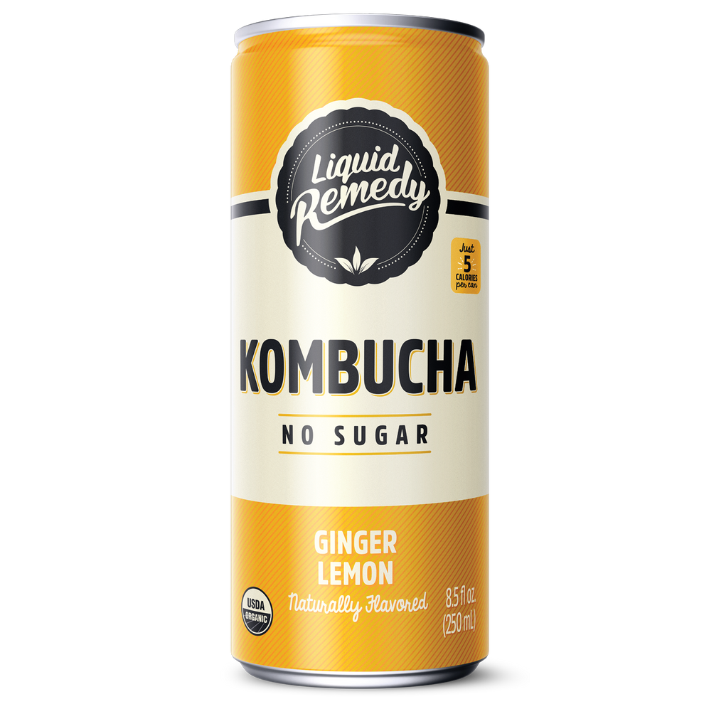 Ginger Lemon Kombucha | No Sugar Drink | Liquid Remedy Kombucha ...